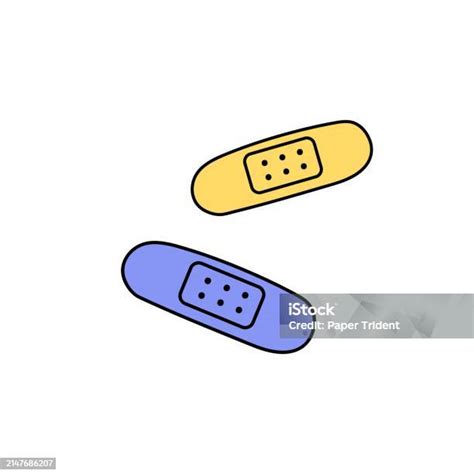 아동용 석고 컬러 붕대 컬러풀한 패치 응급 처치용 접착 테이프 어린이를 위한 귀여운 의료용 스트립 치료 회복의 상징 흰색 배경에