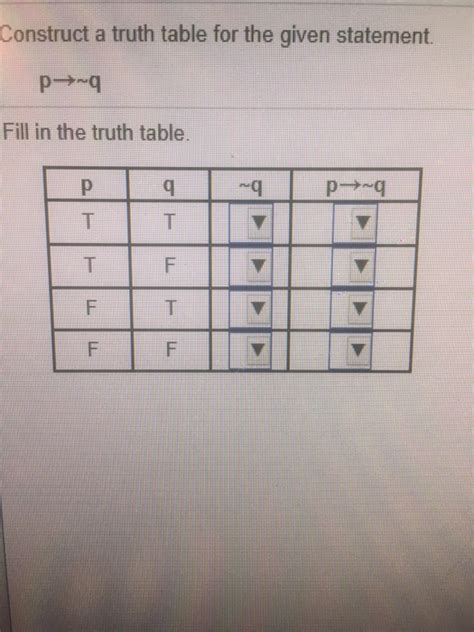Solved Construct A Truth Table For The Given Statement P
