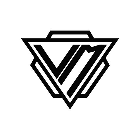 Vm Logo Monogram With Triangle And Hexagon Template 16572198 Vector Art