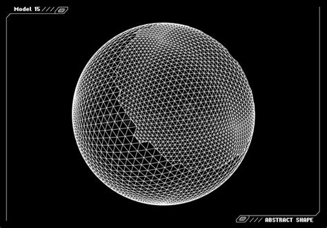 Abstract 3d Wireframe Shape Or Basic Element With Open Edge Science And Technology Geometric