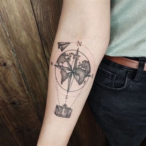 Compass Travel Illustrative Tattoo Compass Travel Tattoo Compass