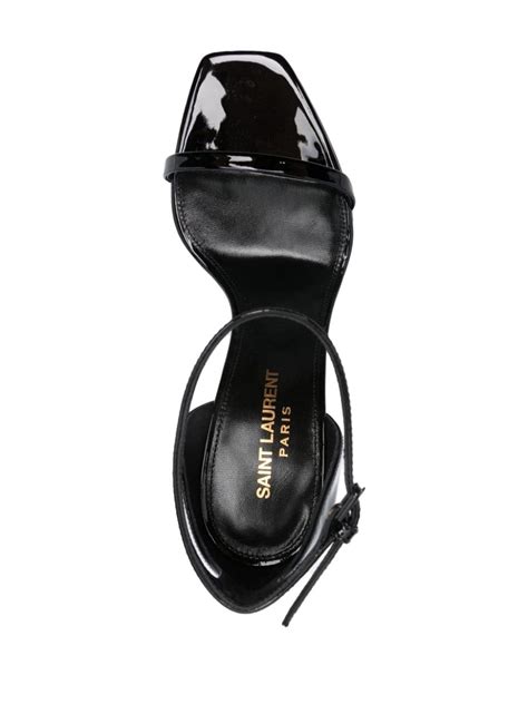 Saint Laurent Opyum 85mm Patent Leather Sandals Black Farfetch