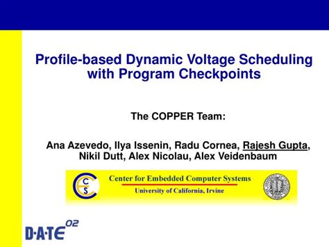 PPT Profile Based Dynamic Voltage Scheduling With Program Checkpoints
