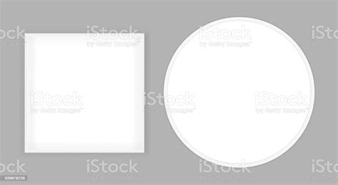 3d 그림 정사각형 및 둥근 프레임 디자인입니다 현실적인 스퀘어 라운드 프레임입니다 모의 대 한 서식 파일을 디자인 벡터 일러스트 레이 션 0명에 대한 스톡 벡터 아트 및