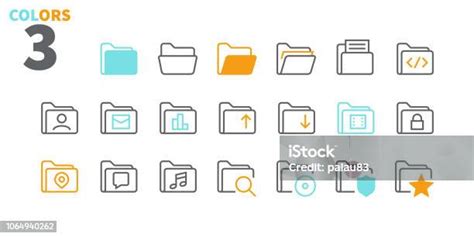 폴더 Ui 픽셀 완벽 한 잘 만들어진 벡터 선 아이콘 48 X 48 웹 그래픽 및 편집 가능한 획 애플 리 케이 션에 대 한 24 X 24 격자에 대 한 준비 최소한의