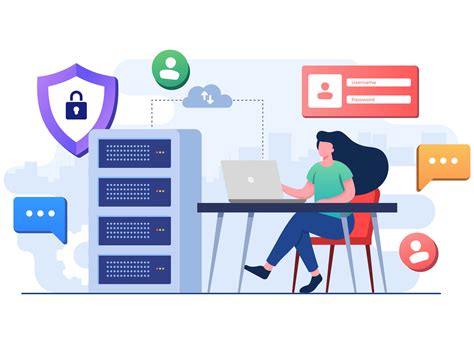 Database Cyber Security Personal Data Protection Flat Illustration