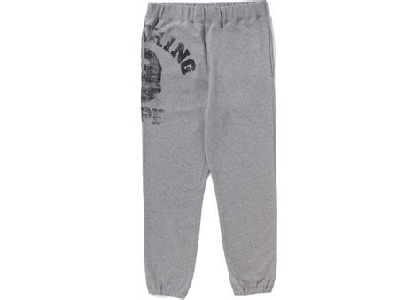 Bape Big College Sweat Pants Gray Mens Fw23 Us