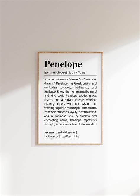 Penelope Name Meaning Print Personalized T Nursery Wall Art