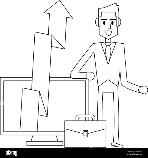 Businessman Successful Entrepreneur In Black And White Stock Vector Businessman Successful Entrepreneur In Black And White Stock Vector