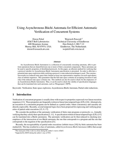 pdf using asynchronous büchi automata for efficient automatic