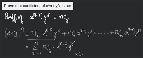 Prove That Coefficient Of Xn Ryr Is Ncr Filo