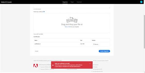 certificate issue in adobe i o console · issue 27 · adobedocs adobeio auth · github