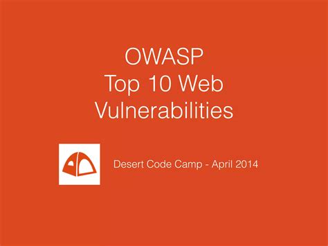 Owasp Top 10 Web Vulnerabilities From Dcc 0414 Ppt Free Download