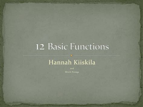 Ppt 12 Basic Functions Powerpoint Presentation Free Download Id