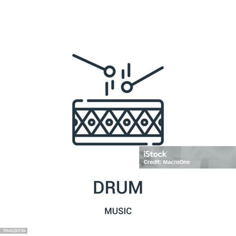 음악 컬렉션에서 드럼 아이콘 벡터 얇은 라인 드럼 개요 아이콘 벡터 일러스트 레이 션입니다 기타 현악기에 대한 스톡 벡터 아트 및 기타 이미지 Istock
