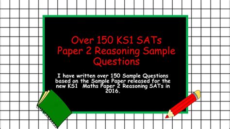 New 2016 Ks1 Sample Maths Reasoning Paper 2 And Questions Teaching Resources