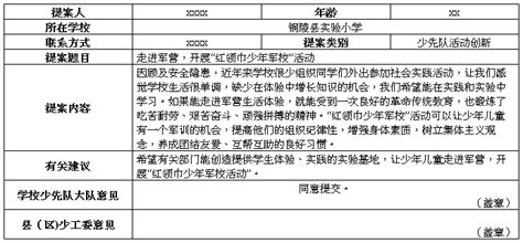 红领巾小提案表 范文118