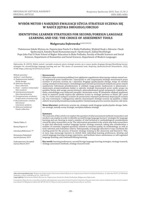 Pdf Identifying Learner Strategies For Second Foreign Language Learning And Use The Choice Of
