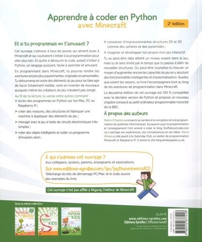 Apprendre Coder En Python Avec Minecraft De Martin O Hanlon Grand