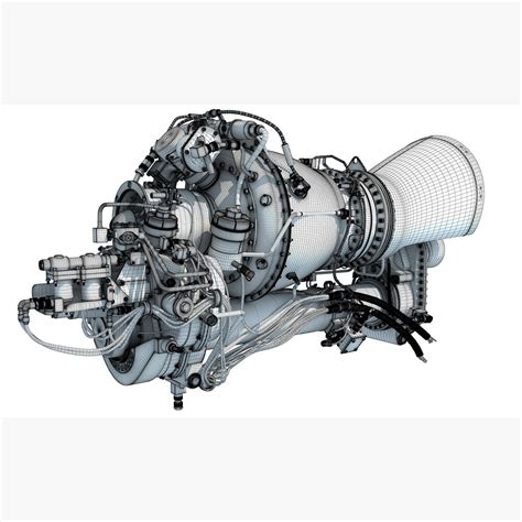 Turbomeca Arriel 2 Turboshaft Helicopter Engine 3d Model Download