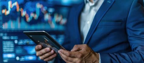 Businessman Analyzing Financial Data On Tablet Premium Ai Generated Image