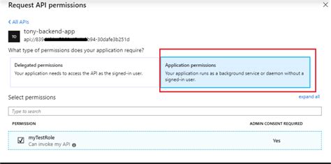Why Is Application Permissions Disabled In Azure Ads Request Api Permissions Stack Overflow