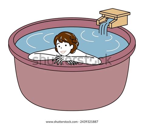Cute Naked Woman Taking Pleasant Bath Stock Vector Royalty Free