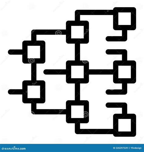 Complex Algorithm Scheme With Squares Representing Data Being Processed Stock Vector