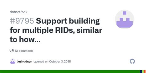 Support Building For Multiple Rids Similar To How Targetframeworks Works · Issue 9795 · Dotnet