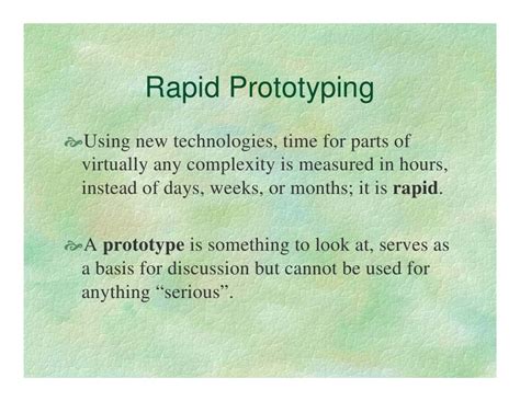 rapid prototyping rapid prototype sla prototype