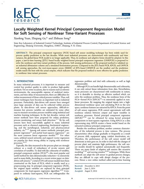 pdf locally weighted kernel principal component regression model for