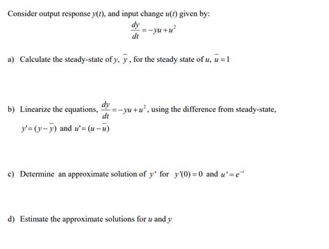 Solved Consider Output Response Y T And Input Change U T Chegg Com