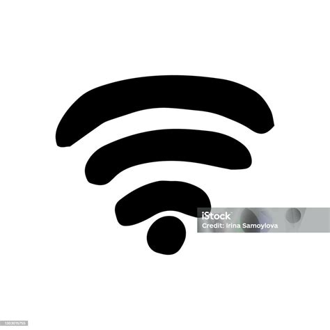 Vetores De Ícone Indicador Wifi Adesivo Esboço Estilo Doodle Desenhado