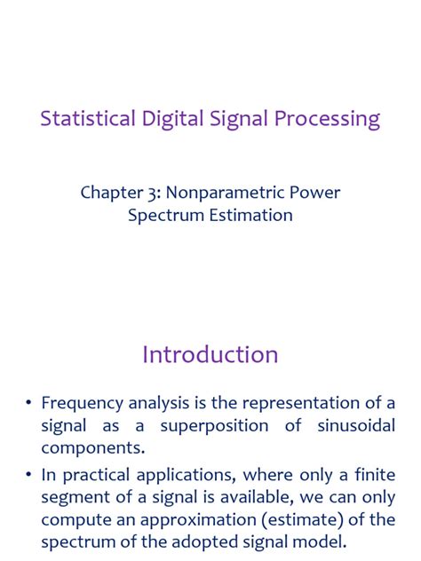 Chapter 3 Nonparameteric Power Spectrum Estimation Pdf Spectral