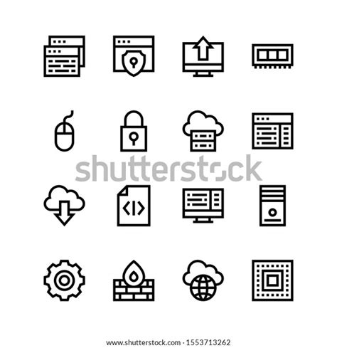 Simple Set Programming Related Vector Line Stock Vector Royalty Free 1553713262 Shutterstock