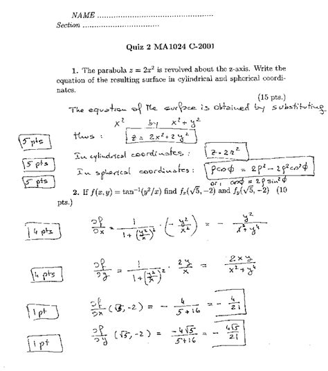 Ma1024 Calculus Iv B96 Quizzes