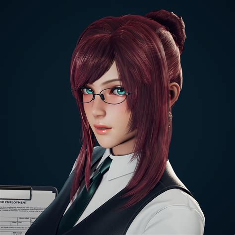 3D Model Primrose Office Lady Game Ready VR AR Low Poly CGTrader
