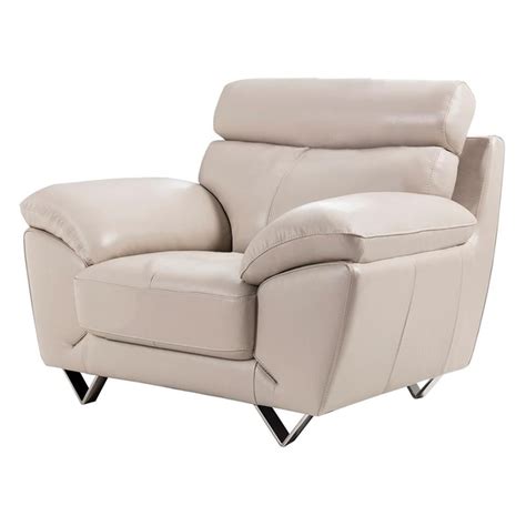 Ek078 Light Gray Color With Italian Leather Chair