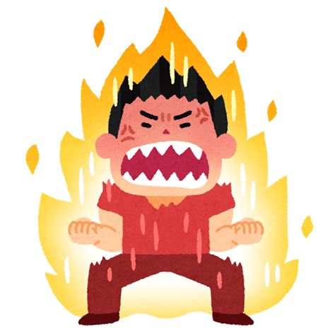 無料イラスト かわいいフリー素材集 凄い怒る人のイラスト（男性）