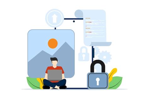 Premium Vector Vector Illustration Of A Programmer With A Computer Doing Software Development