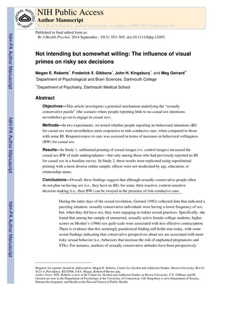 Pdf Not Intending But Somewhat Willing The Influence Of Visual