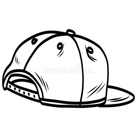 Snapback Hat Cap Backward Doodle Drawing Vector Illustration Stock