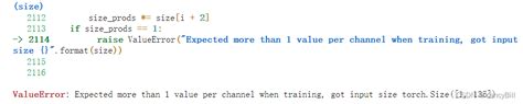 测试时模型时出现Expected more than 1 value per channel when training got