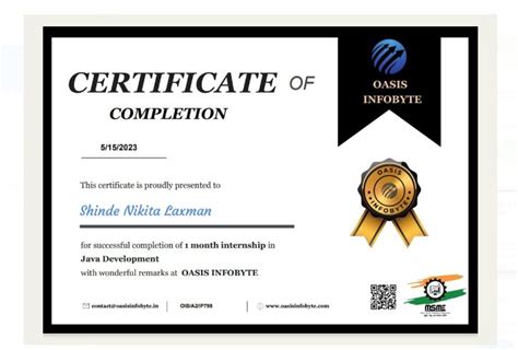 Nikita Shinde On Linkedin Development Internship Java Corejava