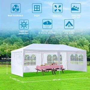 10x20 Outdoor Party Tent For Birthday Wedding Parties Patio Gazebo
