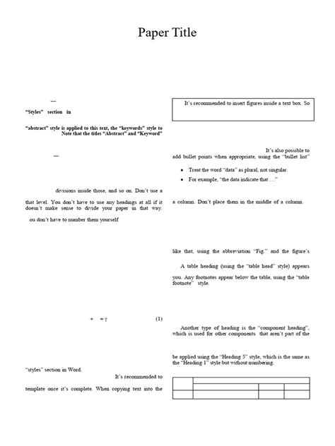 Ieee Paper Format Template Pdf Note Typography Times New Roman