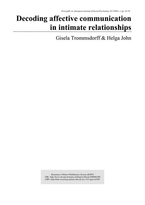 pdf decoding affective communication in intimate relationship