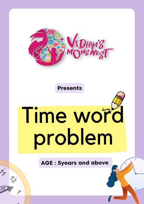Time Word Problem Vidhyas MomsNest