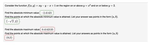 Solved Consider The Function F X Y Xy−y−x 1 On The Region