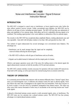 Mfj 1025 Instruction Manual Manual